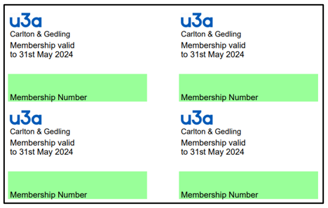 4.7 Membership Cards – u3a Beacon