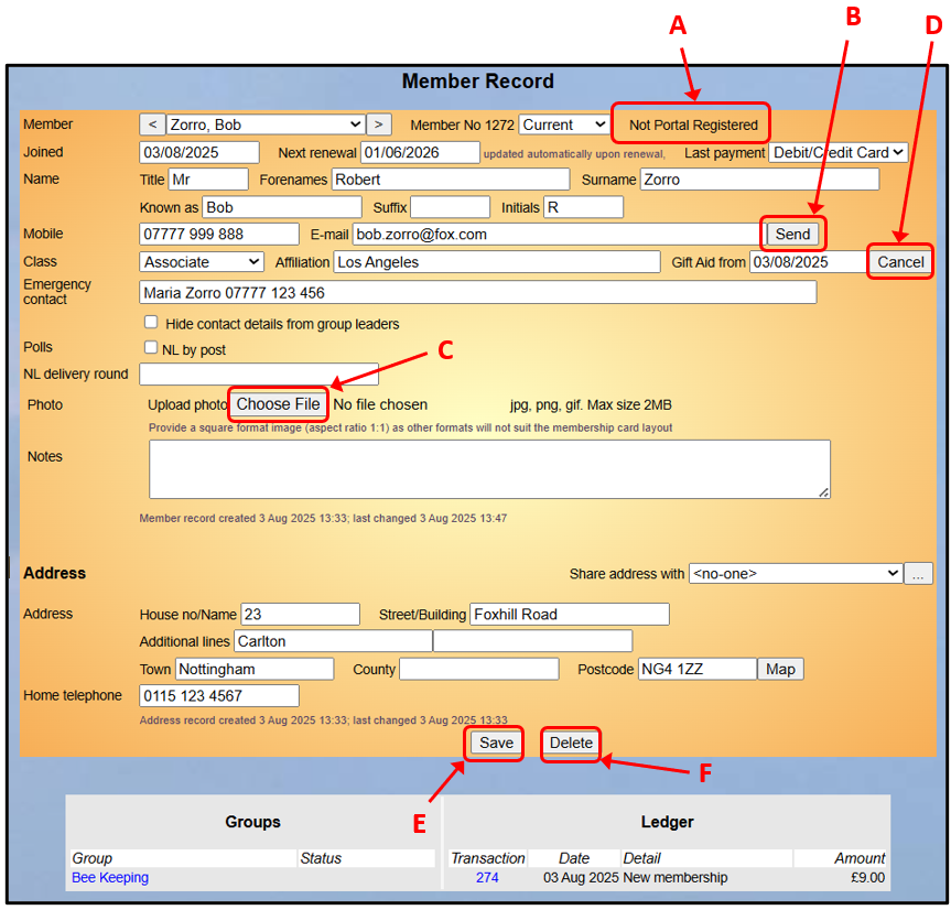 4.2 Member Record – u3a Beacon